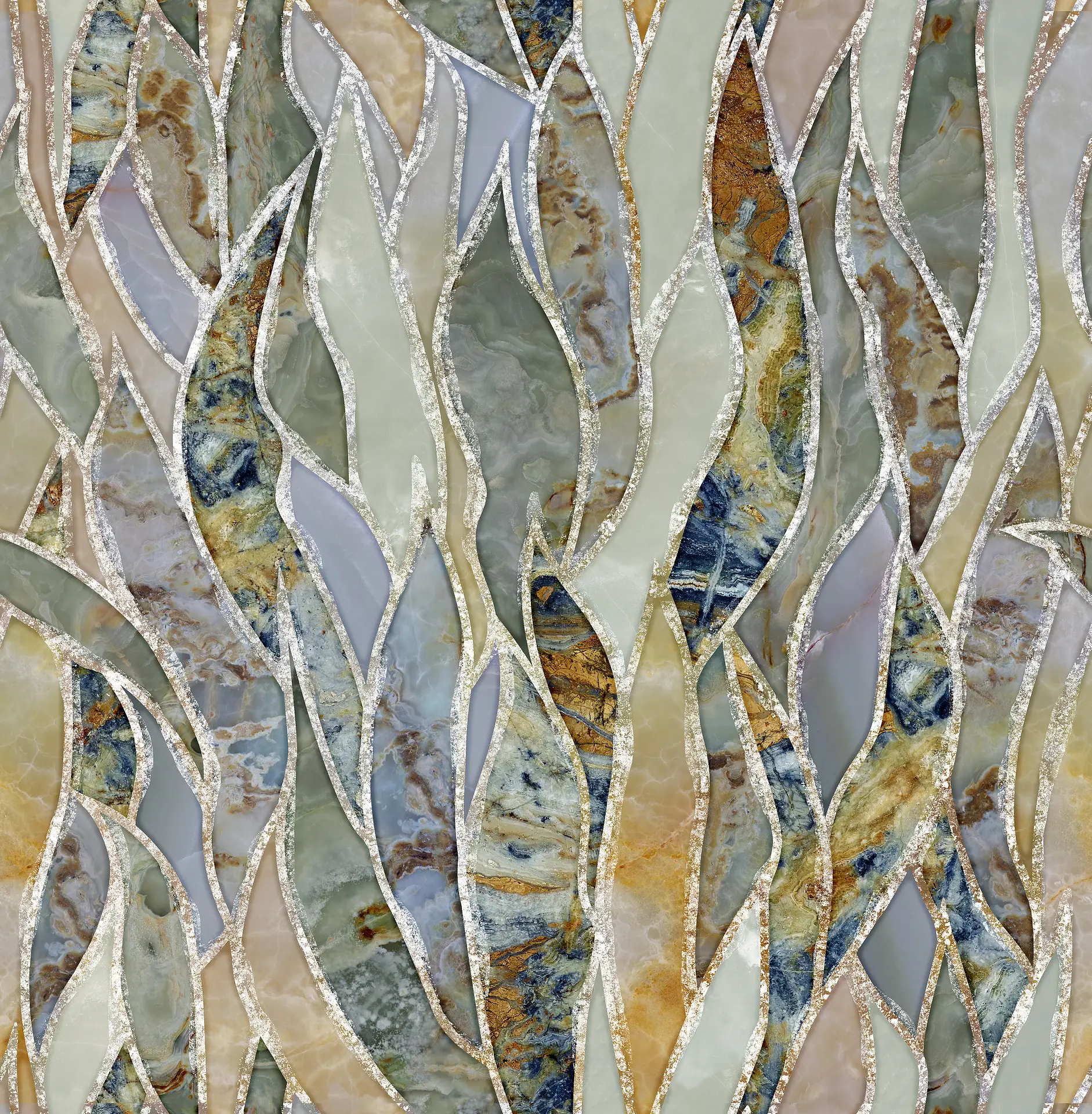 Multicolor tiles, other stones effect 100x100 (Italy)