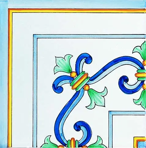 Decoro, lavorazione a mano, multicolore 20x20 (Italia)